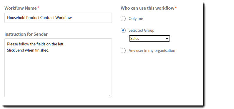 Configure a new sending workflow